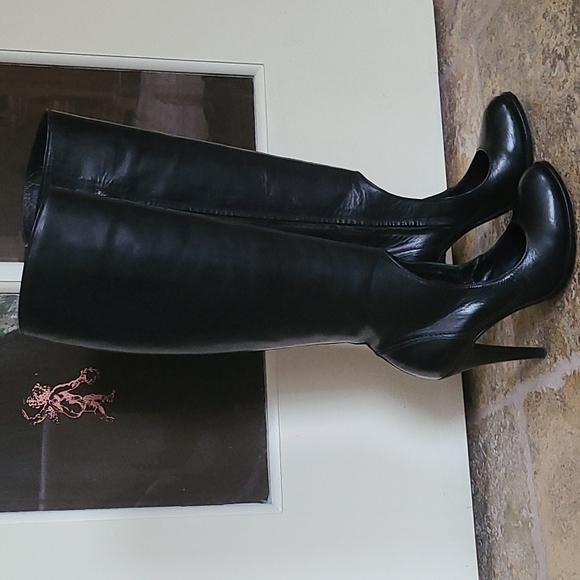 A Moment in Time... | Shoes | Knee High Cut Out Black Knee High Leather ...